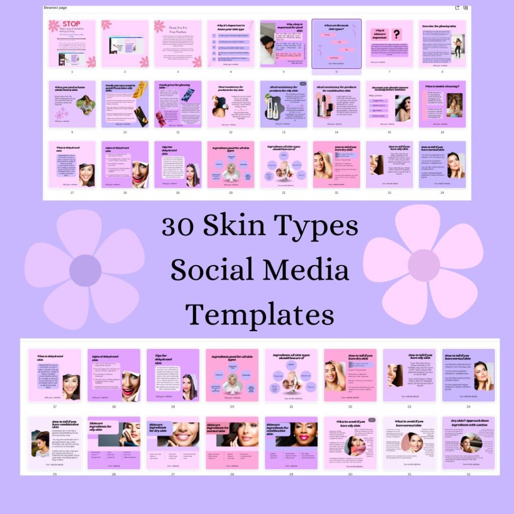 Skin Types Social Media Templates - Sharique Skincare
